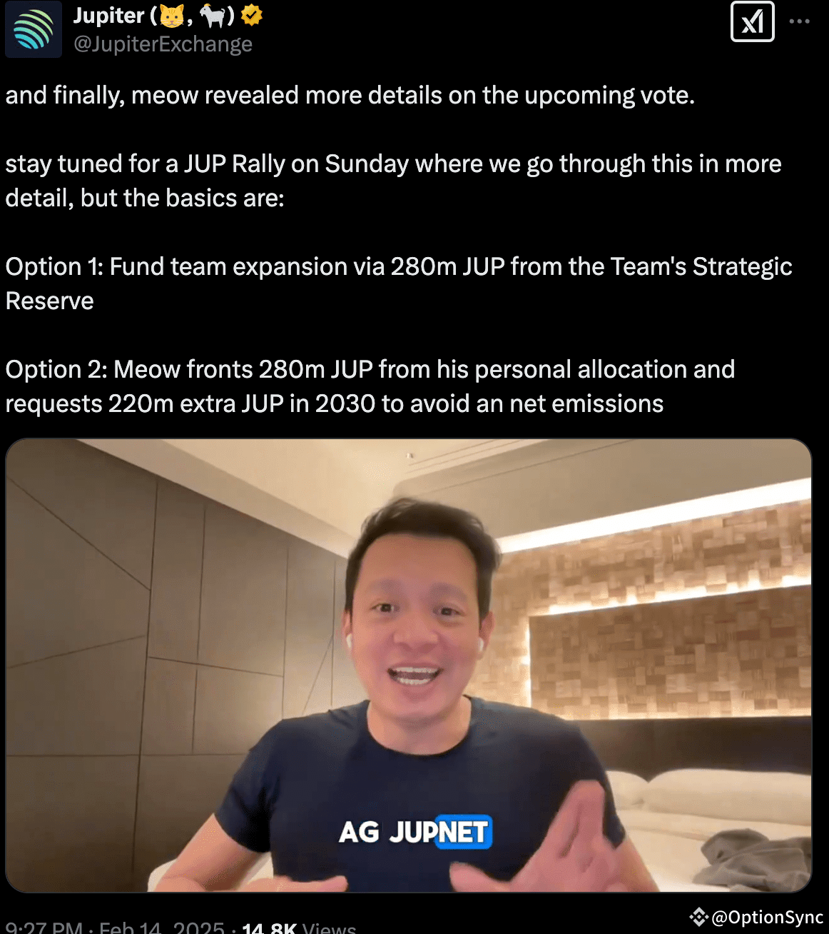 #Jupiter Jupiter to buyback JUP tokens with 50% of fees st | OptionSync ...