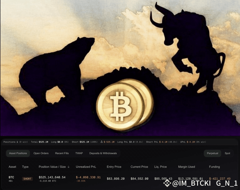 The short sale position opened by Hyperliquid on Bitcoin is | IM_BTCKING_N_1 on Binance Square