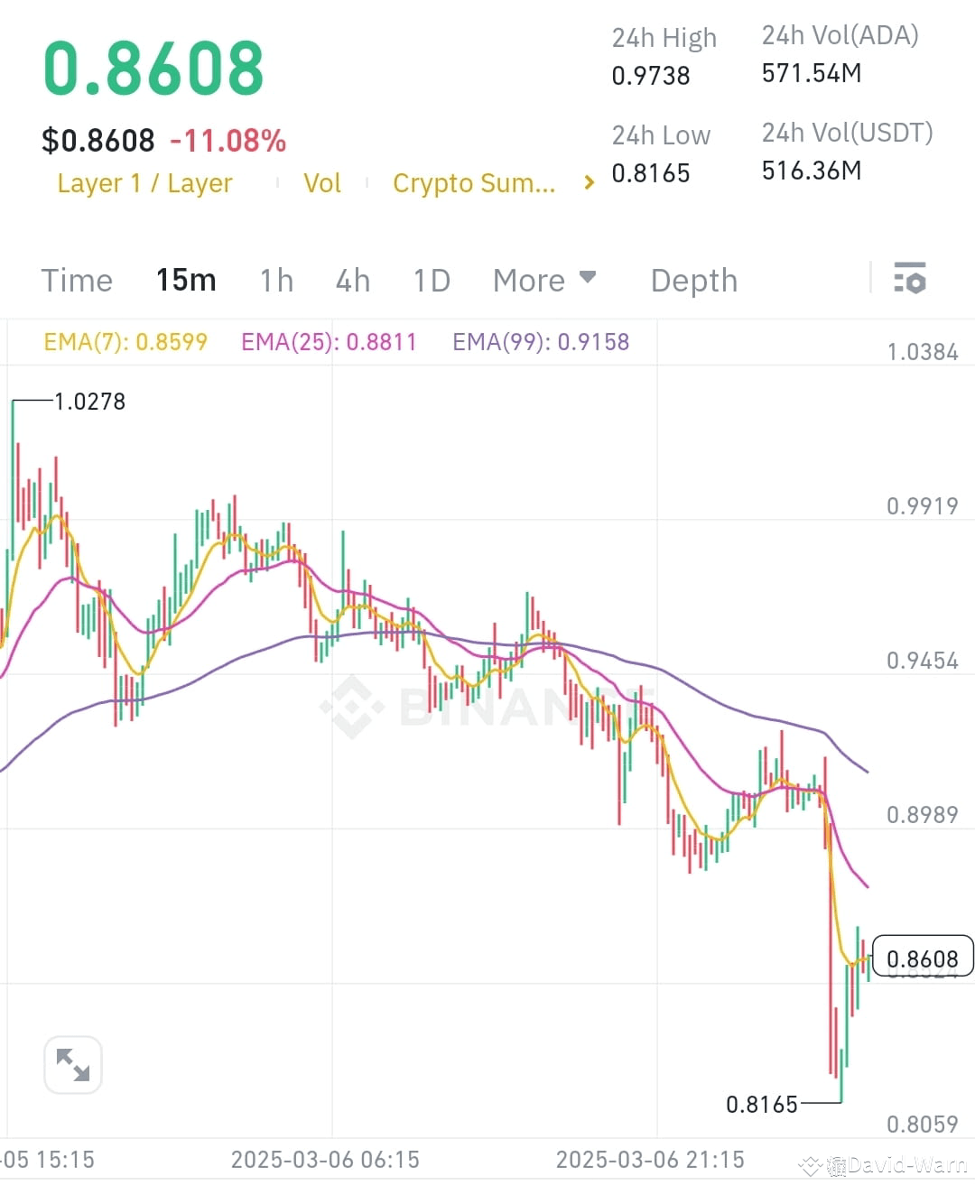 $ADA Liquidation Alert – Thrilling Market Update! A major l | David-Warn on Binance Square
