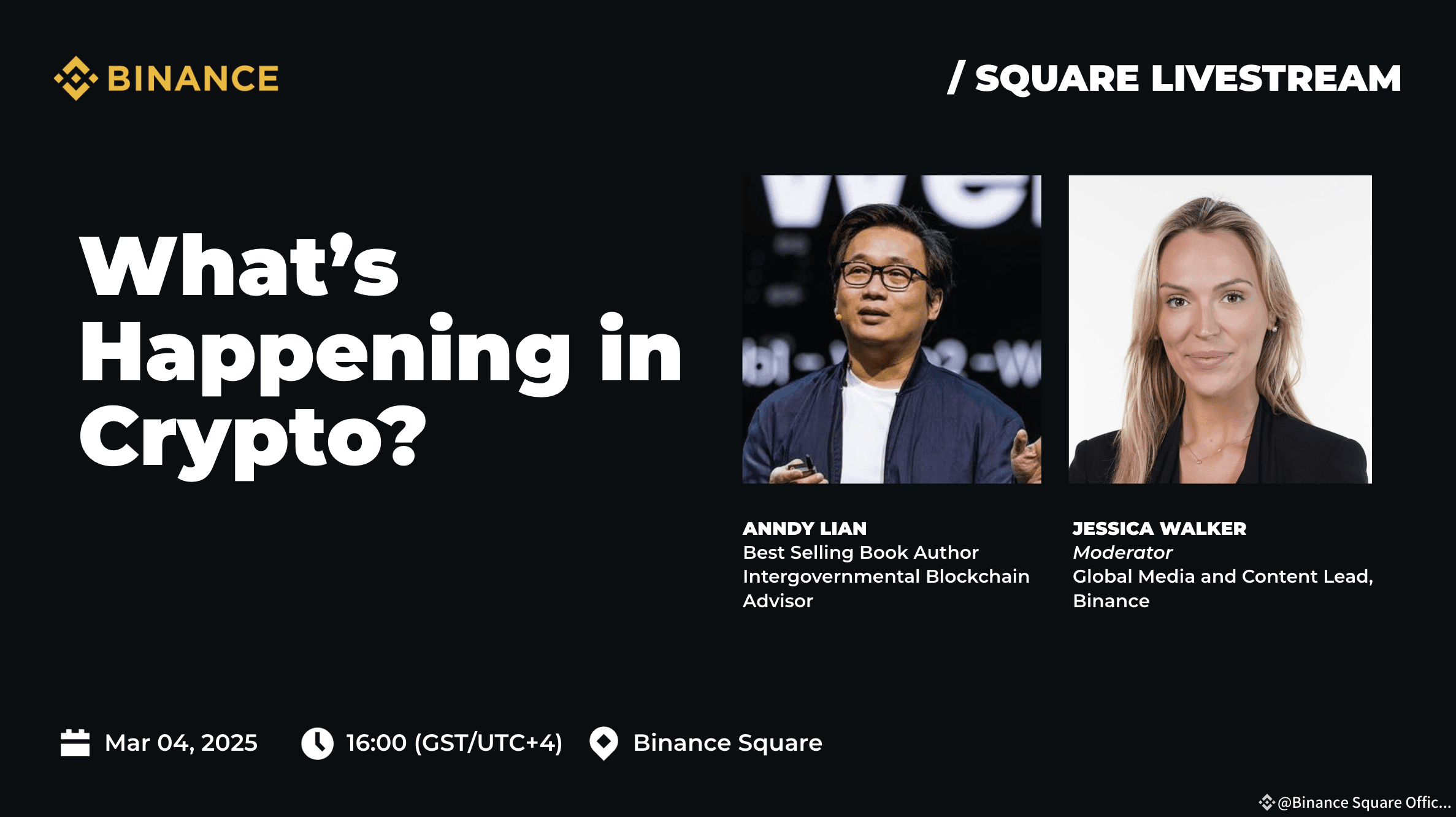 Join our livestream with the best selling book author @Anndy | Binance Square Official on ...