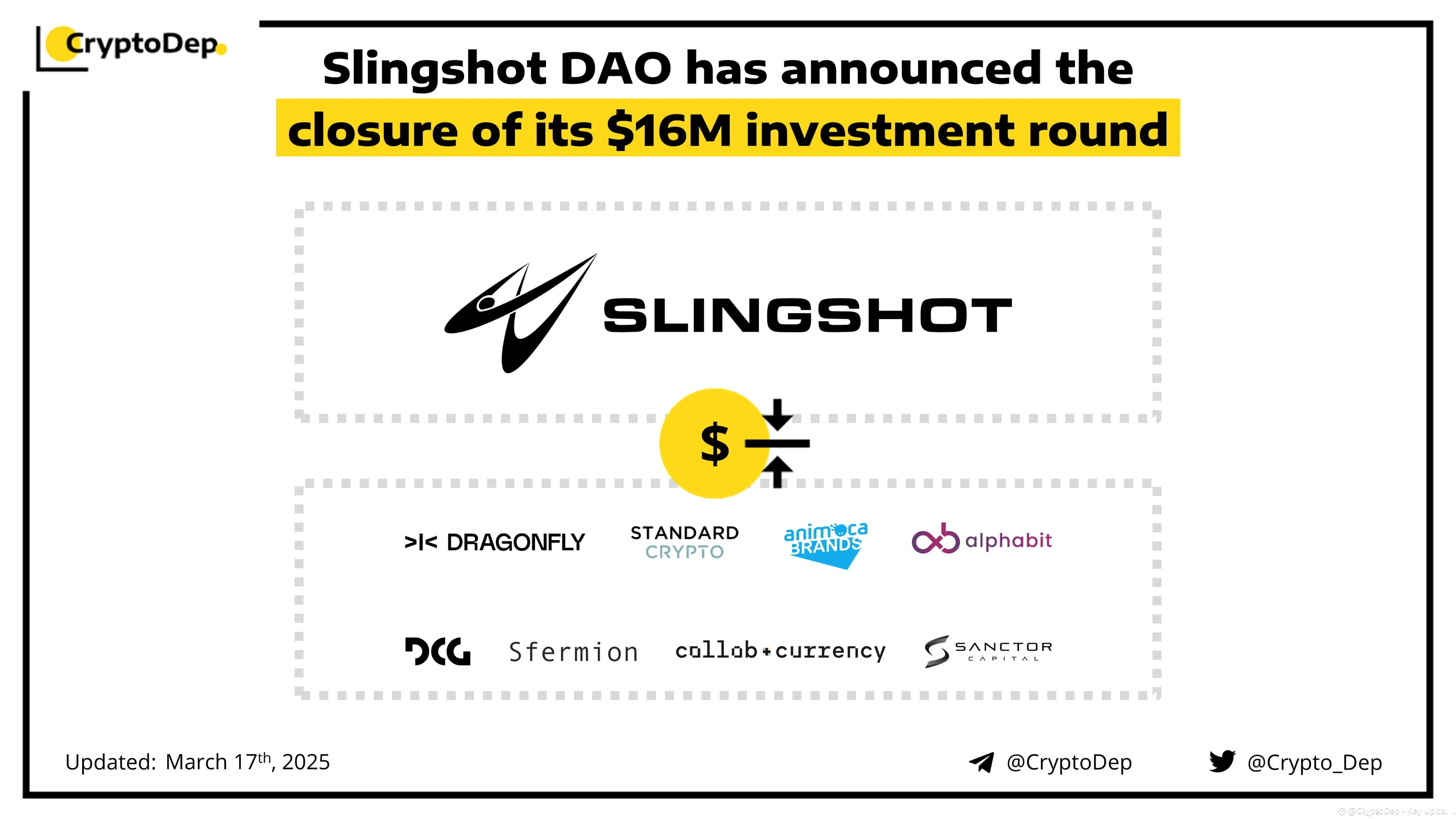 ⚡️ @SlingshotDAO has announced the closure of its $16M inves ...