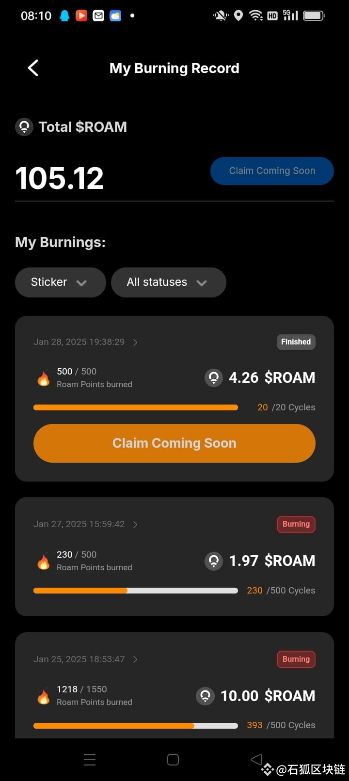 Early Bird Sign-in depin Project roam is about to airdrop Bu | 石狐区块链 on ...