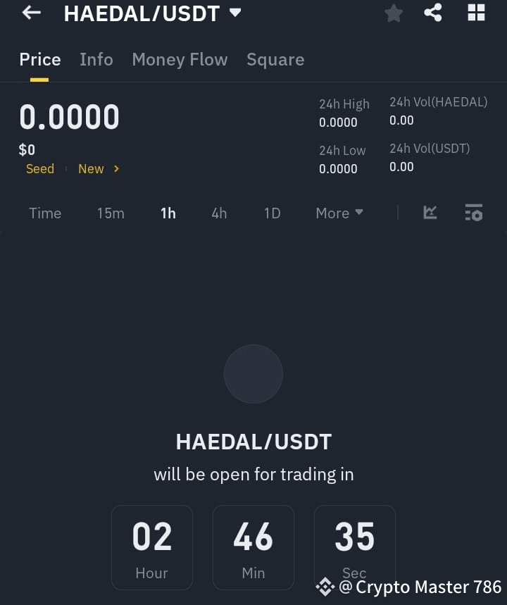 🚀 New Listing on Binance! 🚀 $HAEDAL /USDT will go live in | Crypto Master 786 on Binance Square