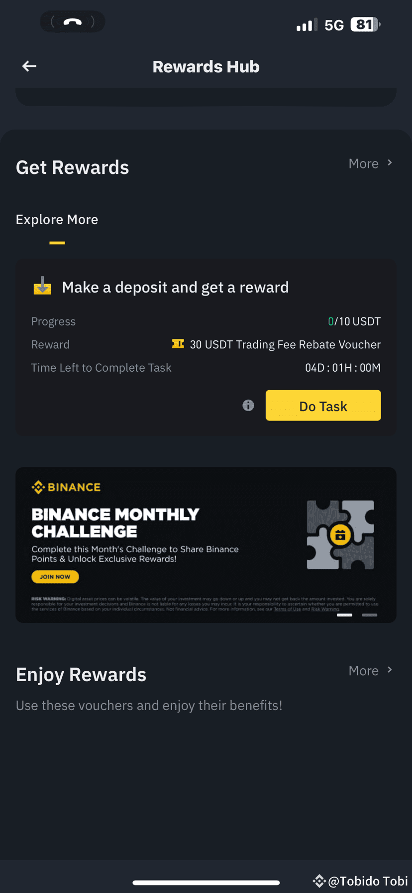 You can participate in Binance rewards program to earn free | Tobido ...