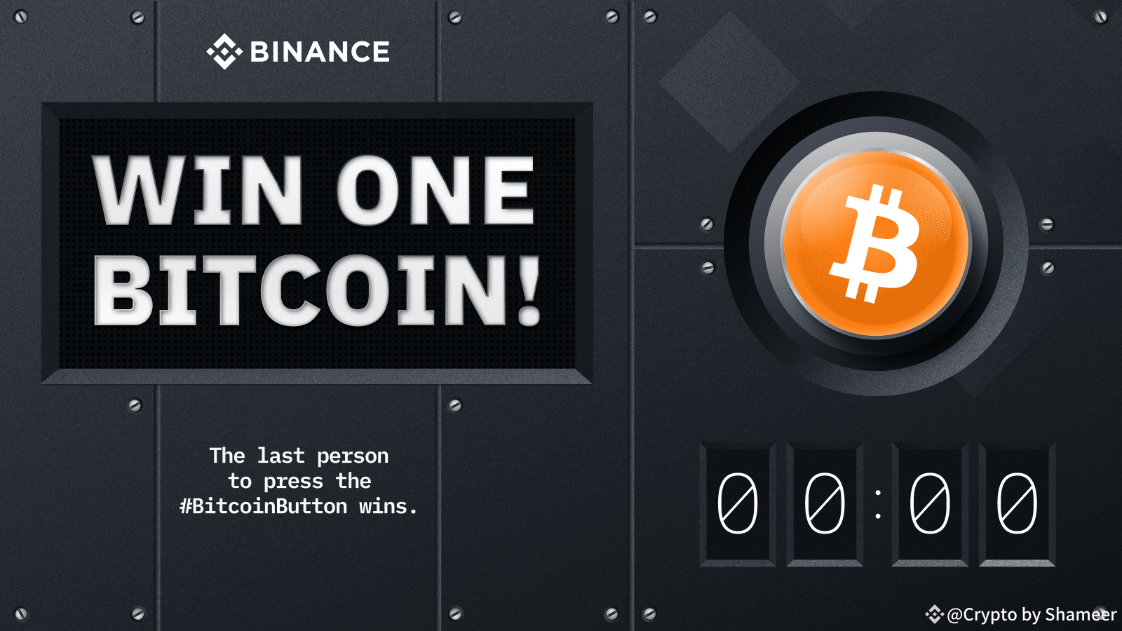 🚀Binance's Bitcoin Button Game: How to Win 1 BTC💵 | Crypto by Shameer on Binance Square