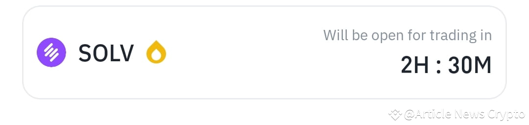 $SOLV SOLV Trading Launch Announcement 🚀 Key Details: 1. | Article News ...