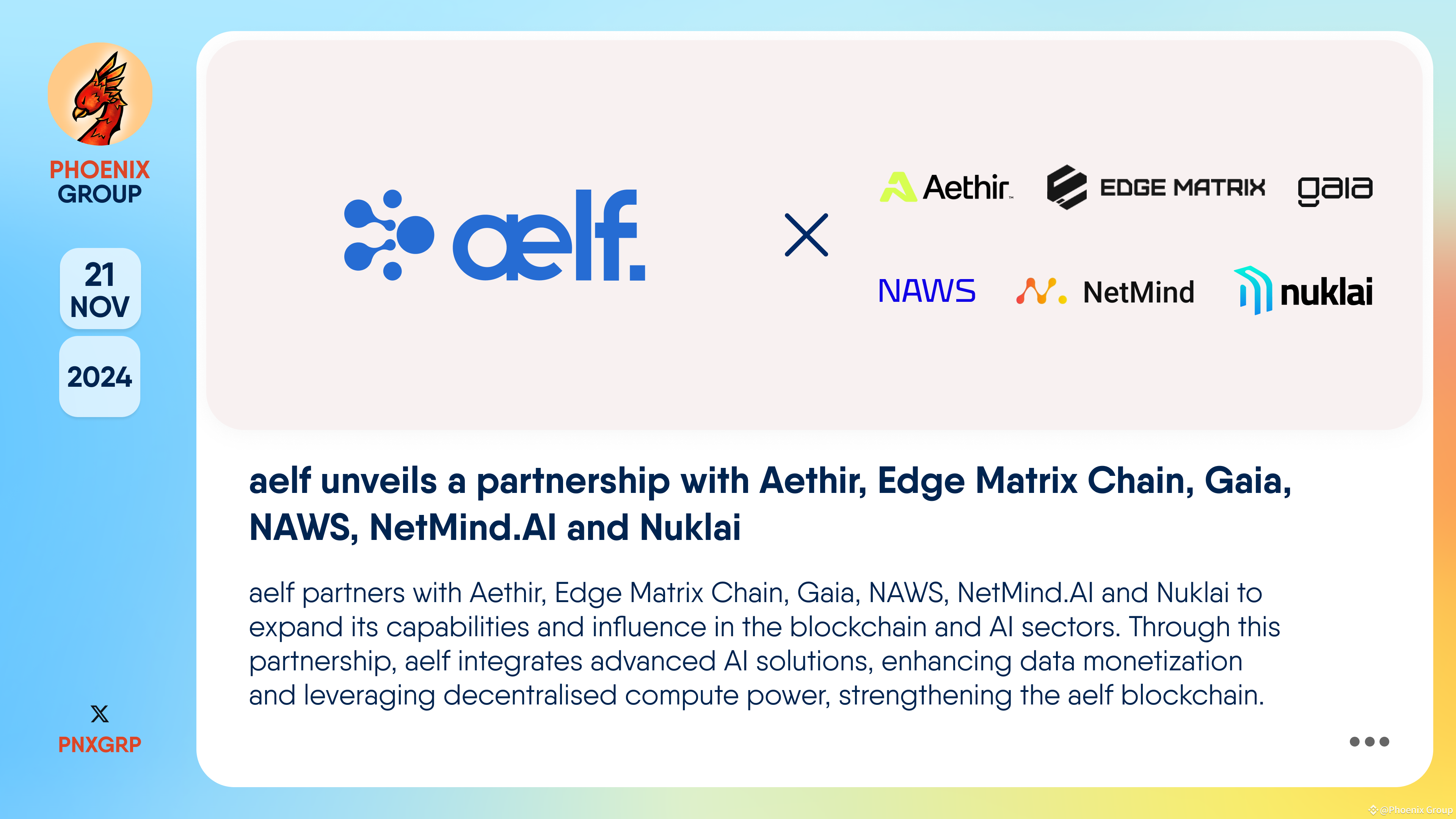 aelf unveils a partnership with Aethir, Edge Matrix Chain, G | Phoenix ...