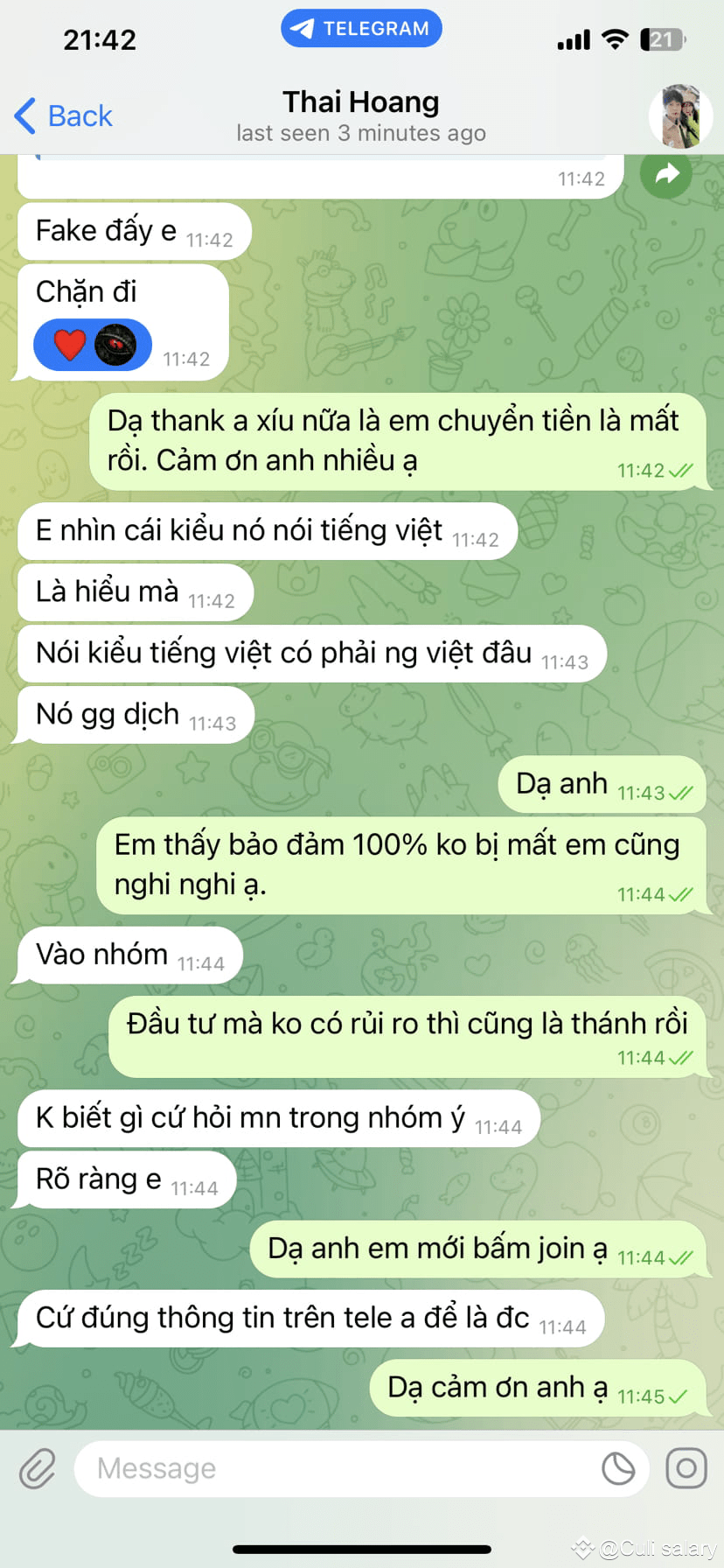 At first, I was also tricked by this fake guy. Fortunately, | Culi salary on Binance Square