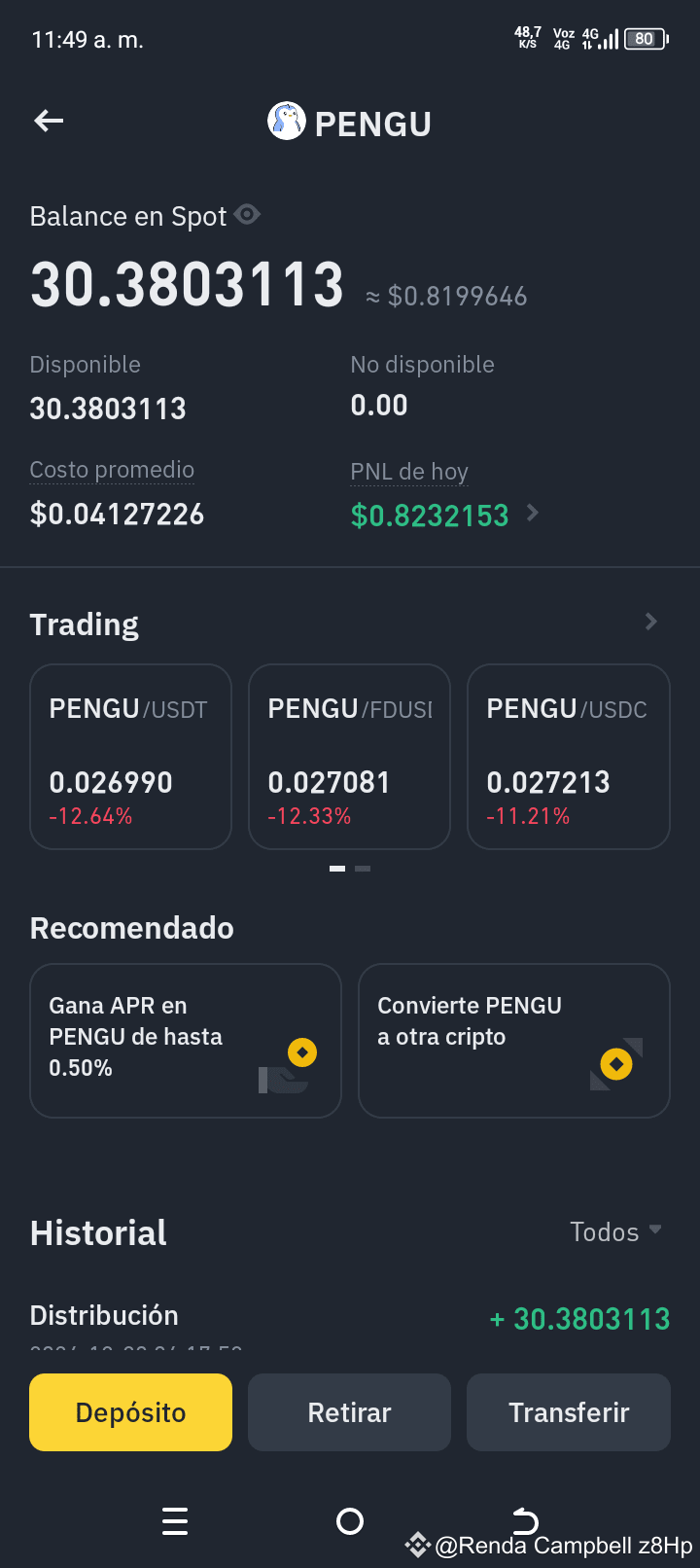 PENGU Good news.. today the PENGU refund is made by binance | Jesús-es ...