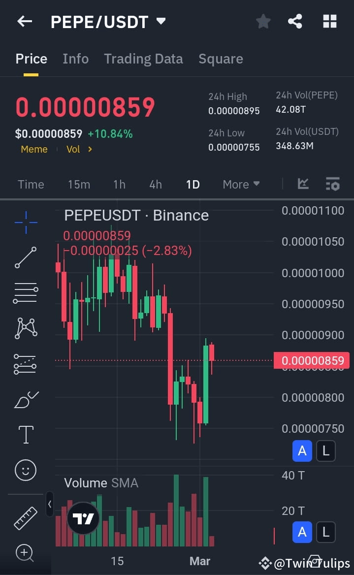 🚀 $PEPE /USDT Update 💰 PEPE is currently trading at 0.000 | Twin Tulips on Binance Square