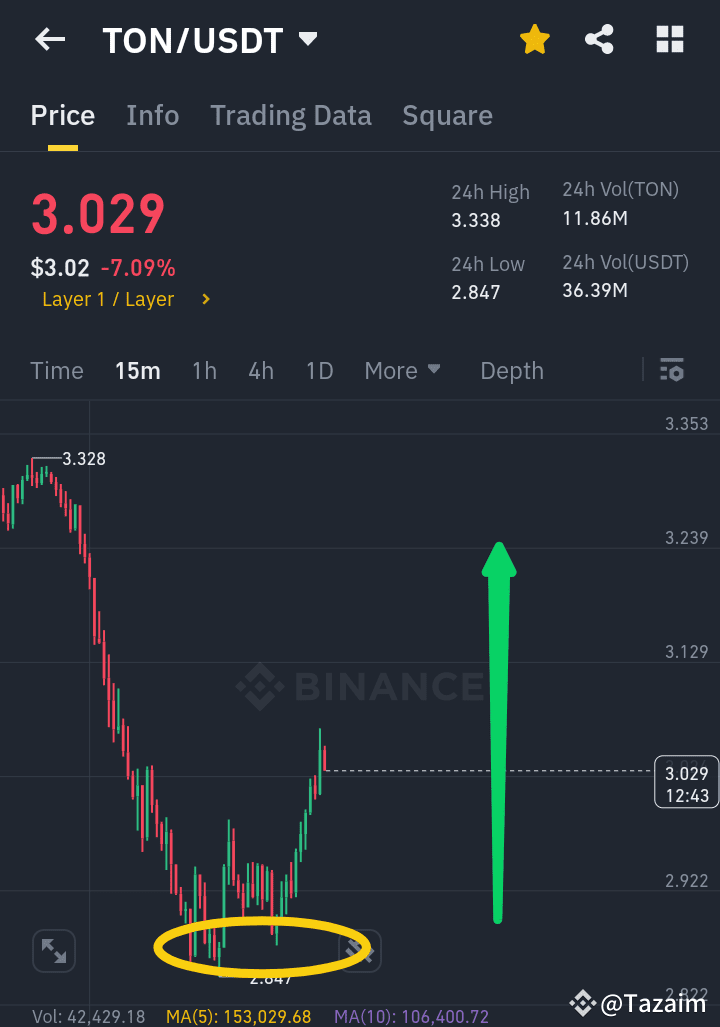 $TON Long Confirmed ⬆️🎯 Entry: 3.0169 Tp1: 3.10 Tp2: 3.22 | Tazaim on ...