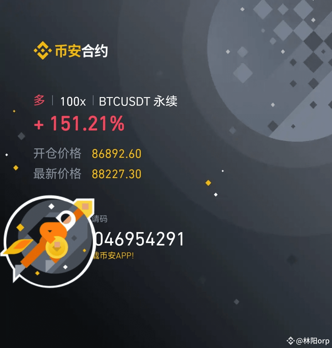The stop loss for the pancake has been moved up to 87411. If | 林阳orp on ...