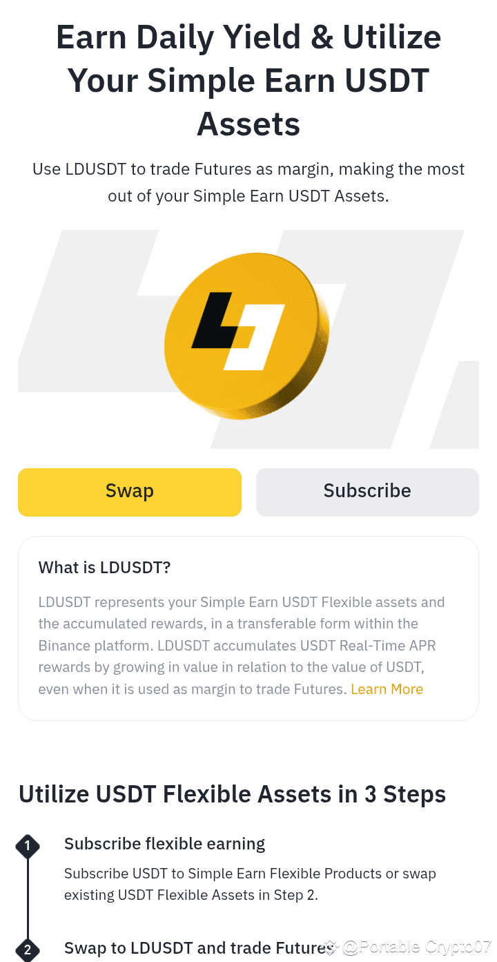 Earn Daily Yield & Utilize Your Simple Earn USDT Assets #USD | Portable ...