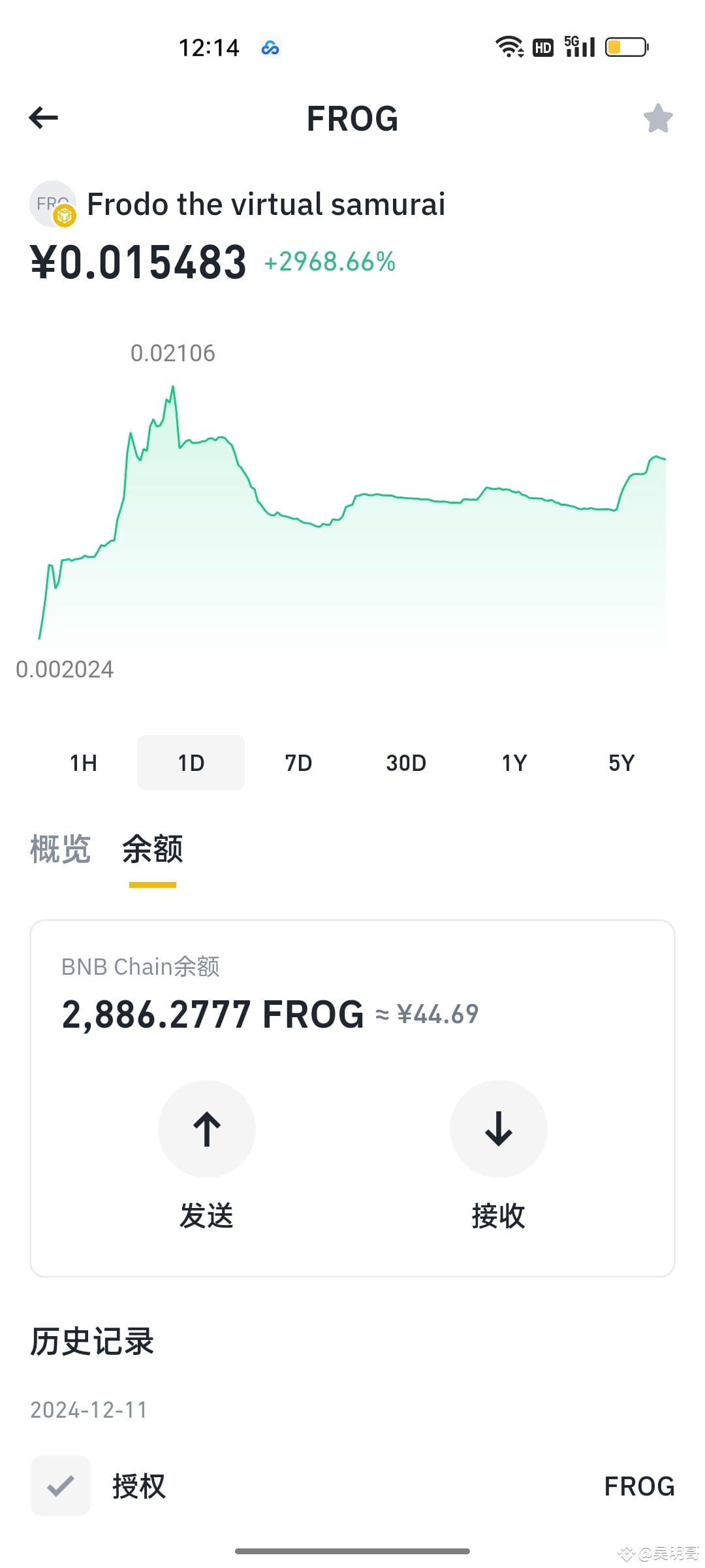 Binance Wallet, go add the FROG contract address, airdropped | 吴明哥 on ...