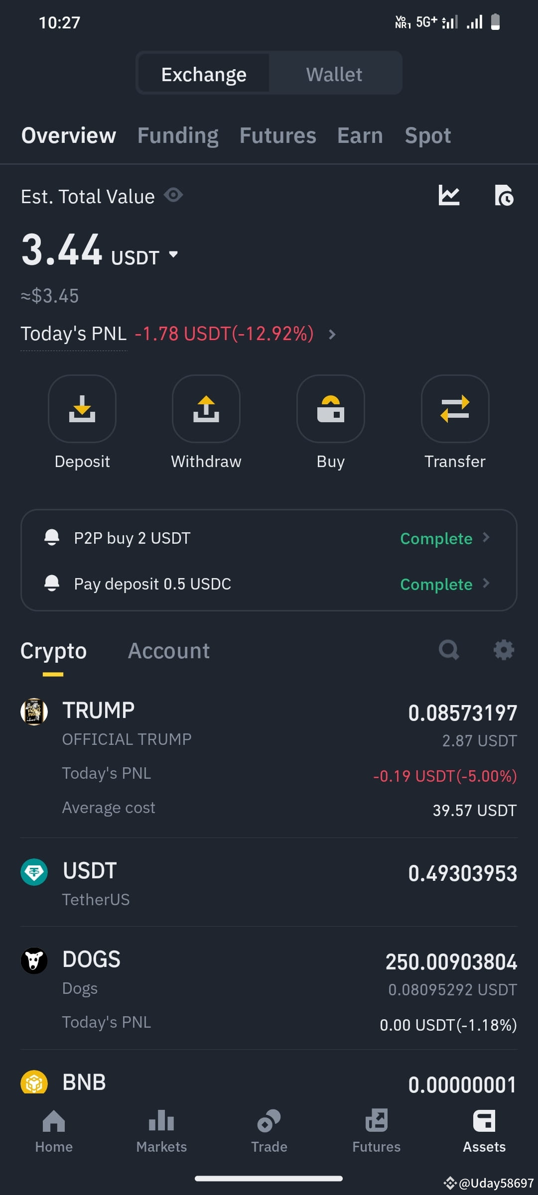 #TrumpCrypto What's your status today ? | Uday58697 on Binance Square