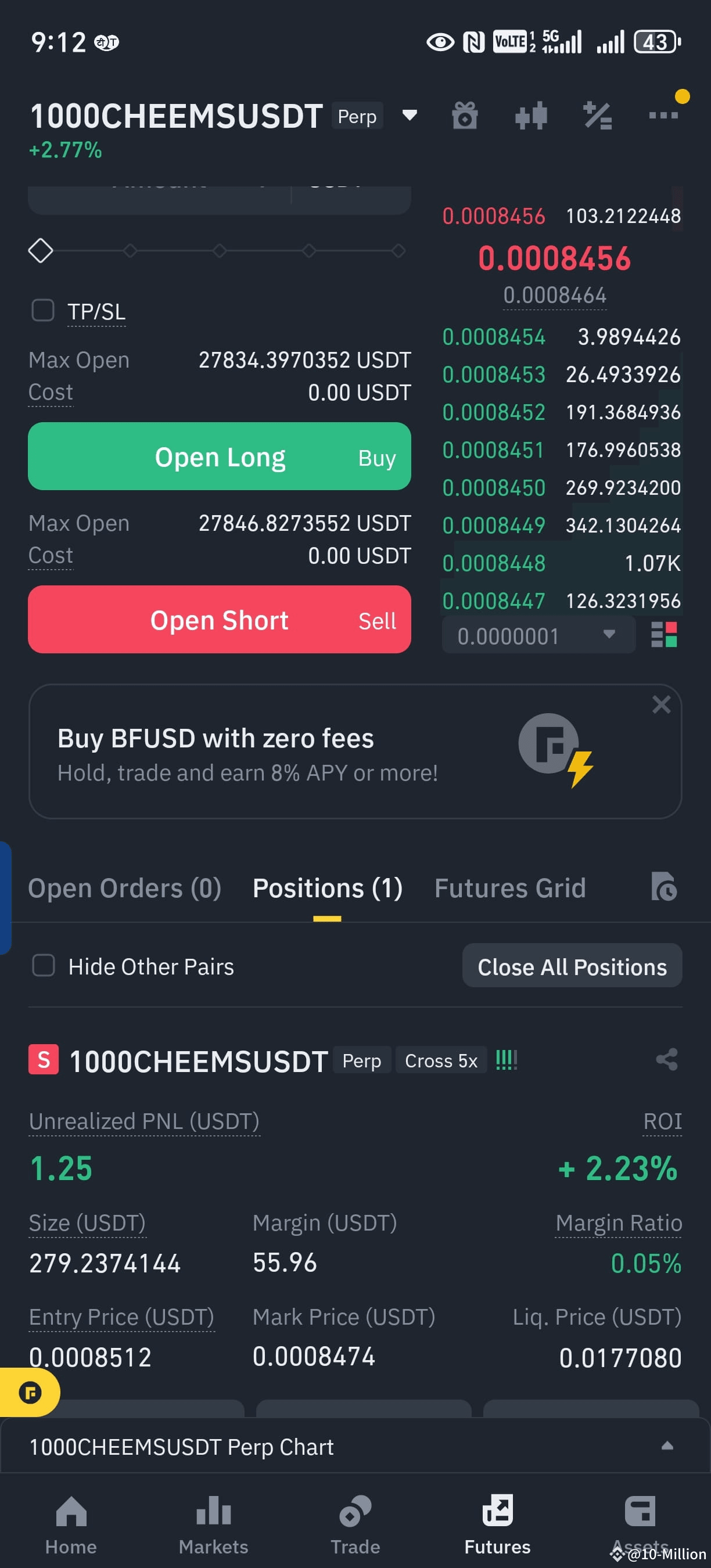 Going short $1000CHEEMS #BinanceisaBigbrand | 10-Million on Binance Square