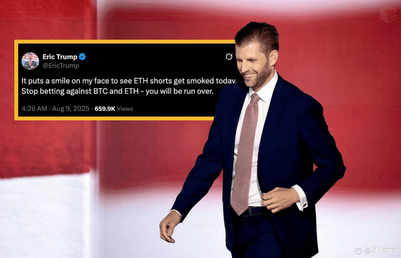 $ETH 4000$, Eric Trump on X 🐔🐔🐔 "It puts a smile on my f | 5Money on ...