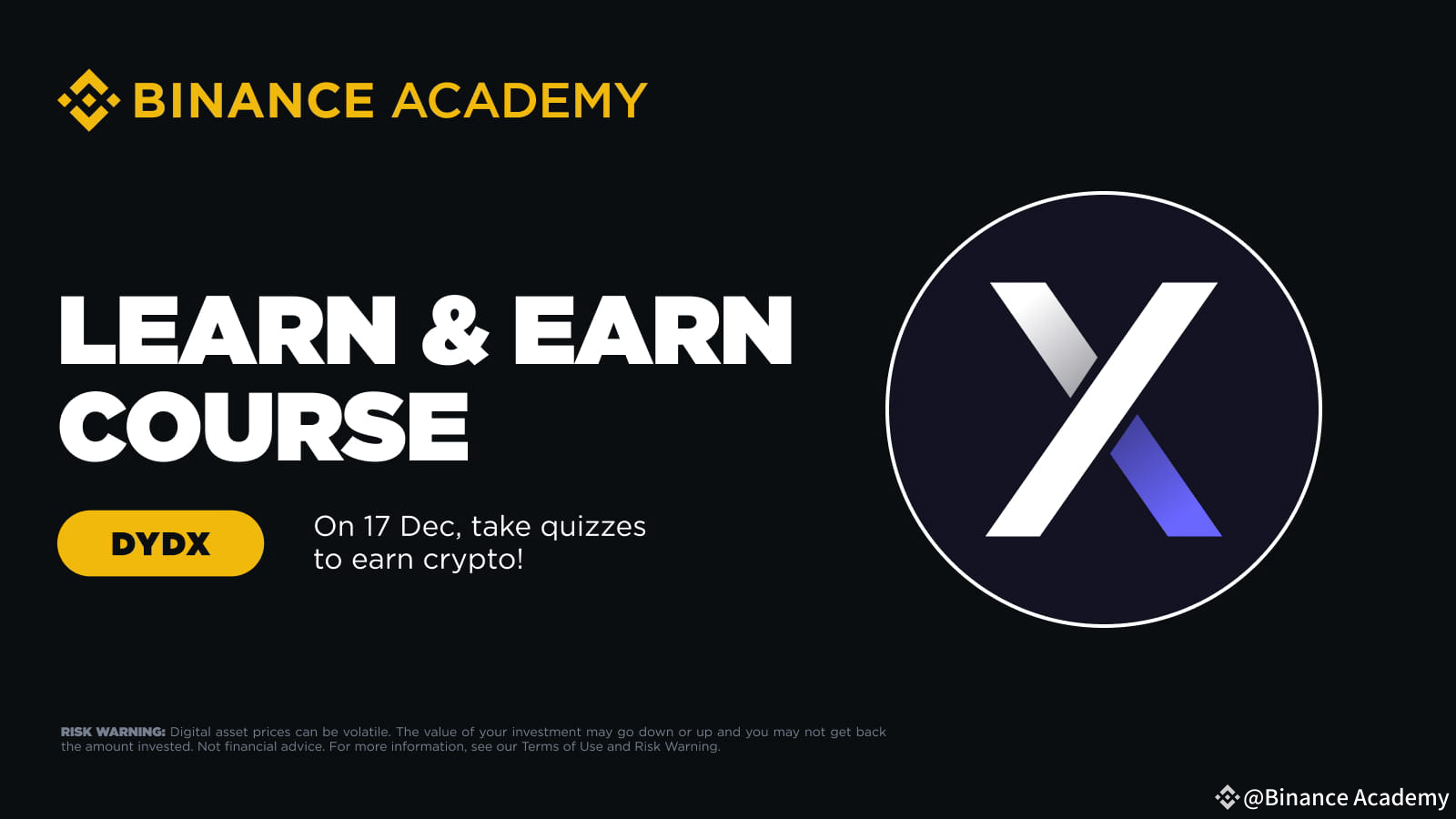 Learn and earn $DYDX ! Level up your blockchain knowledge | Binance Academy on Binance Square