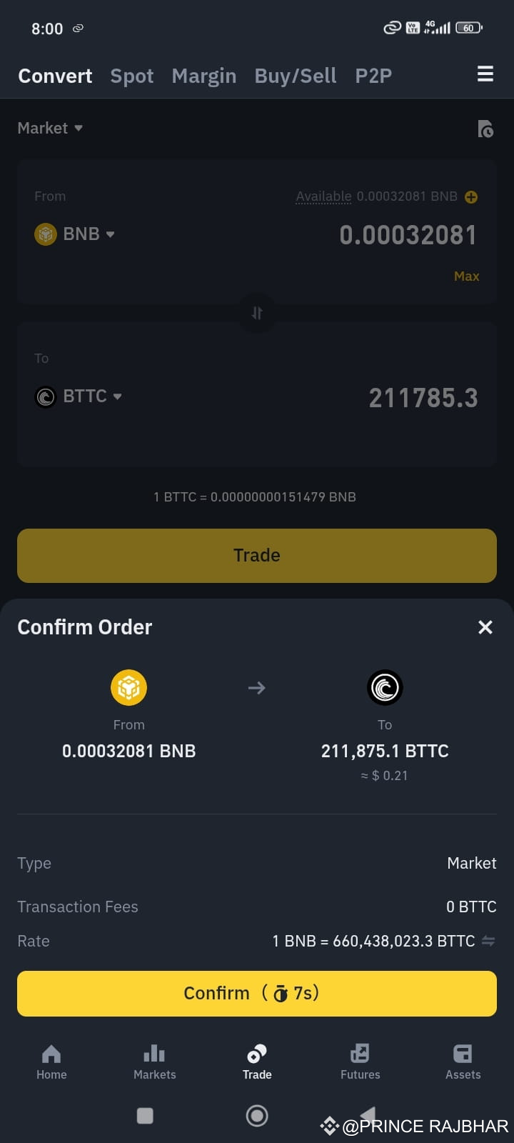 BNB convert to BTTC #BNB #BTTC | PRINCE RAJBHAR on Binance Square