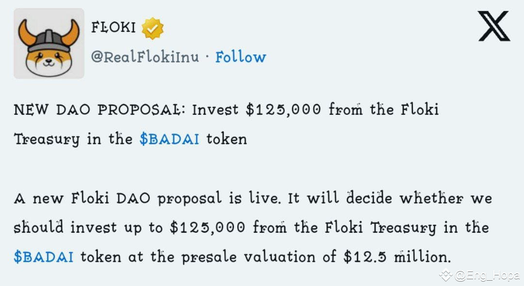 Breaking News: Floki has proposed a $125,000 investment in B | Content - Creator on Binance Square