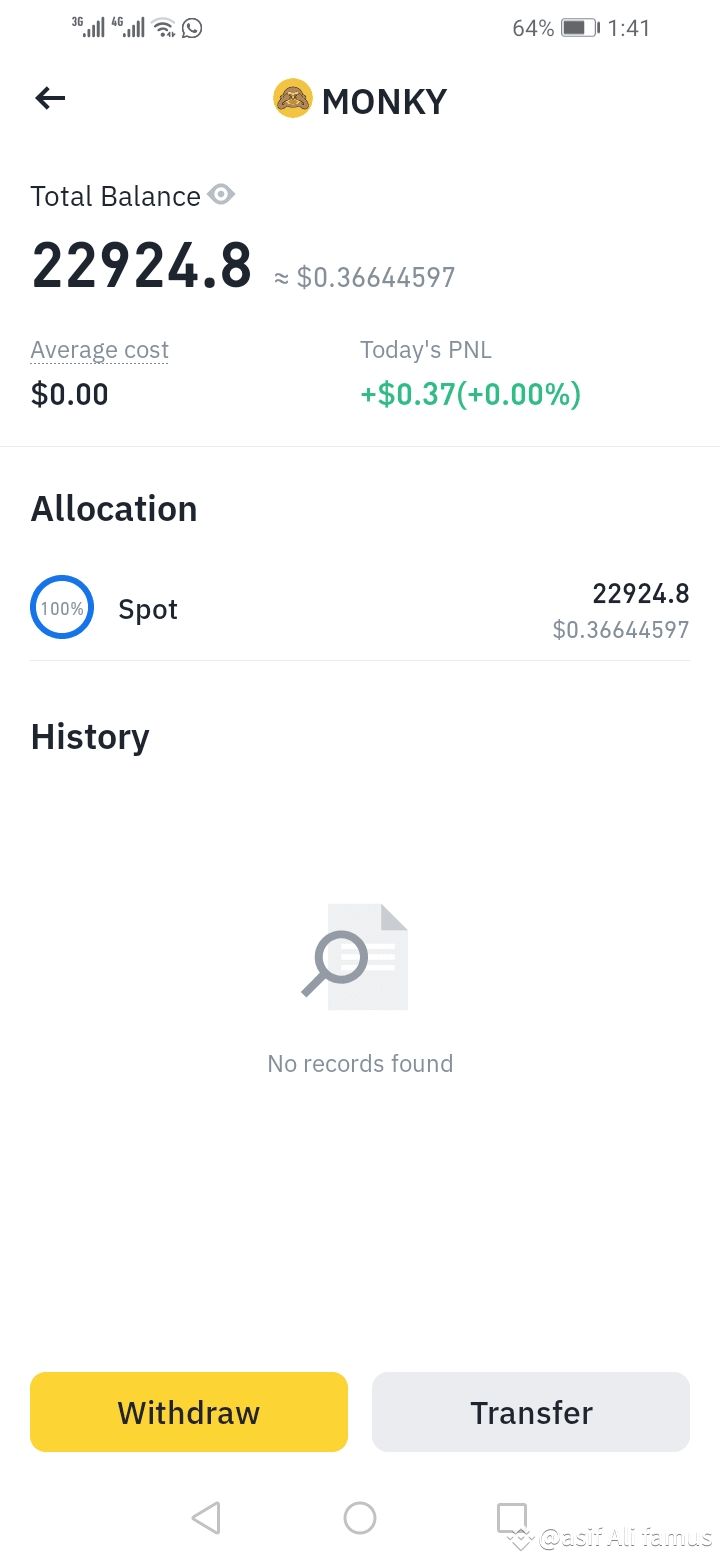 #MONKY received monkey tokens on binance | asif Ali famus on Binance Square