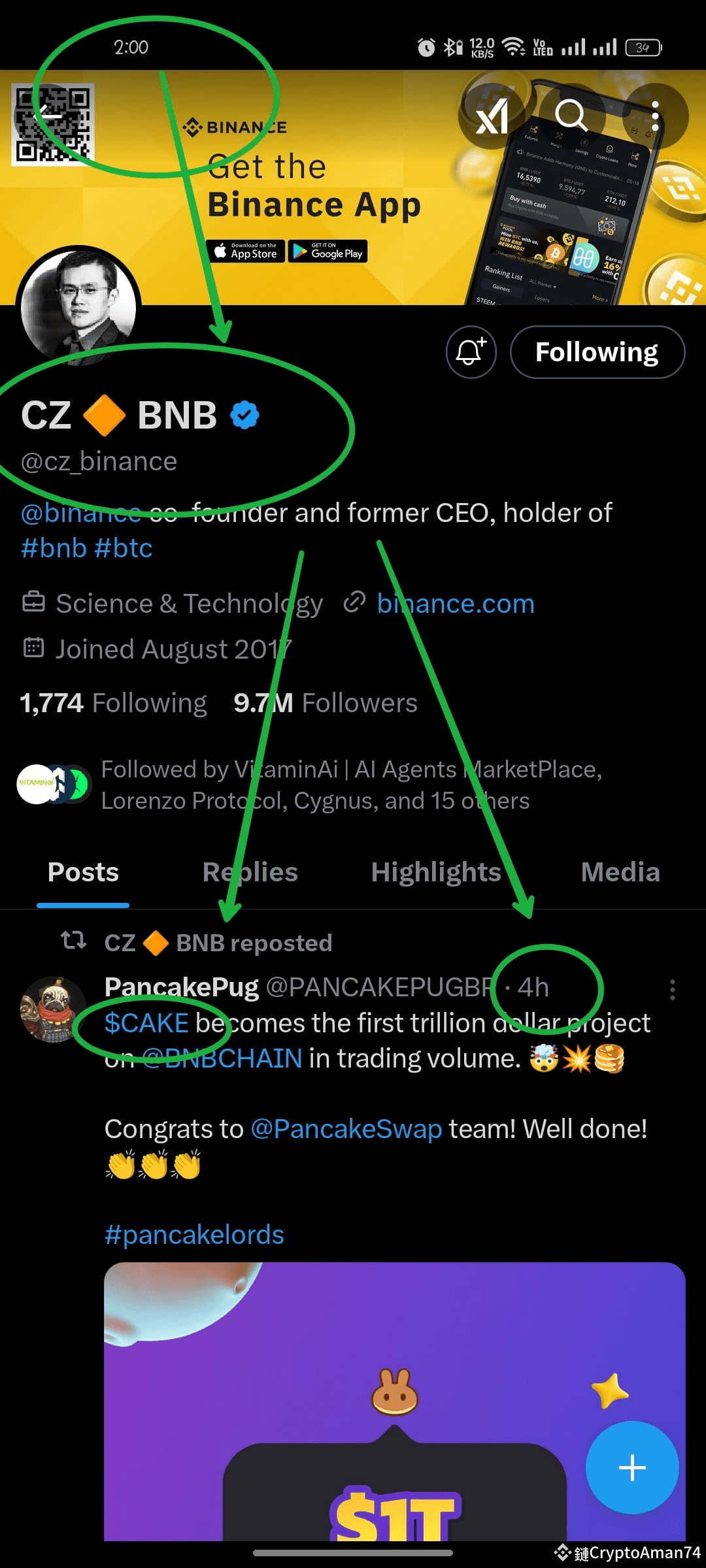 $CAKE 🚀🚀🚀 why are you waiting for?? Anything need to s | ChainEthos on ...