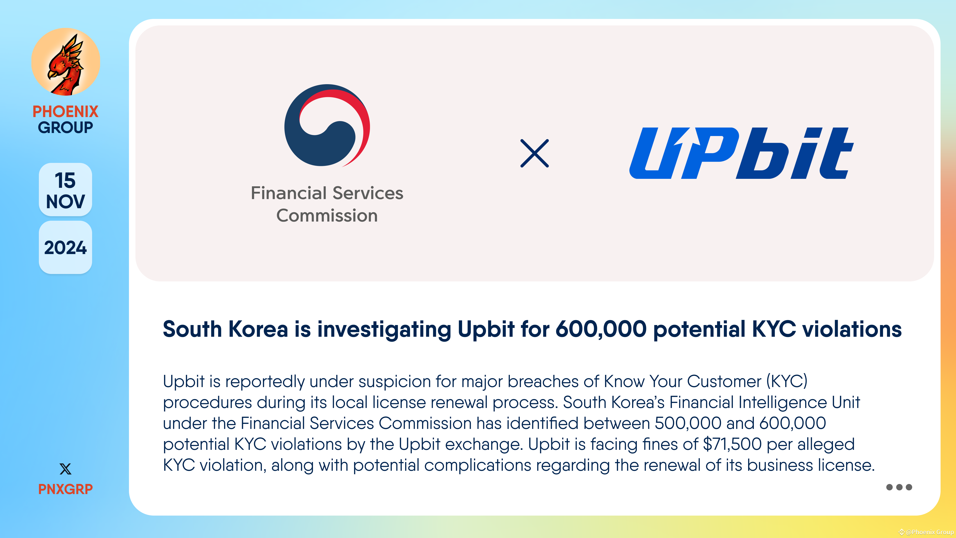 South Korea is investigating Upbit for 600,000 potential KYC | Phoenix ...