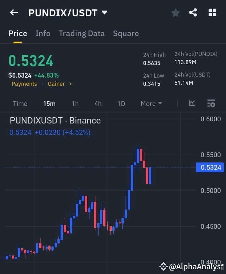 $PUNDIX /USDT – Still Up +44% After Dip! 🔥📉 ️🚀 $PUNDIX / | AlphaAnalyst on Binance Square