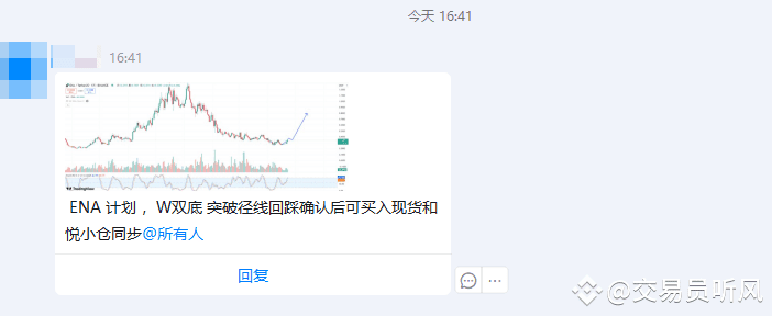 The ENA trend is very clear, the standard W double bottom ha | 交易员听风 on ...
