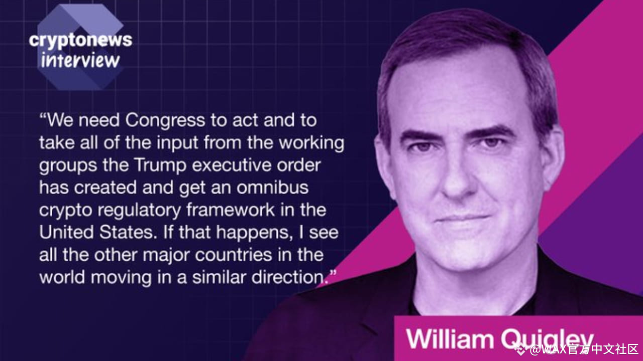 William Quigley, co-founder of Tether and WAX, discusses cryptocurrency regulation during Trump ...