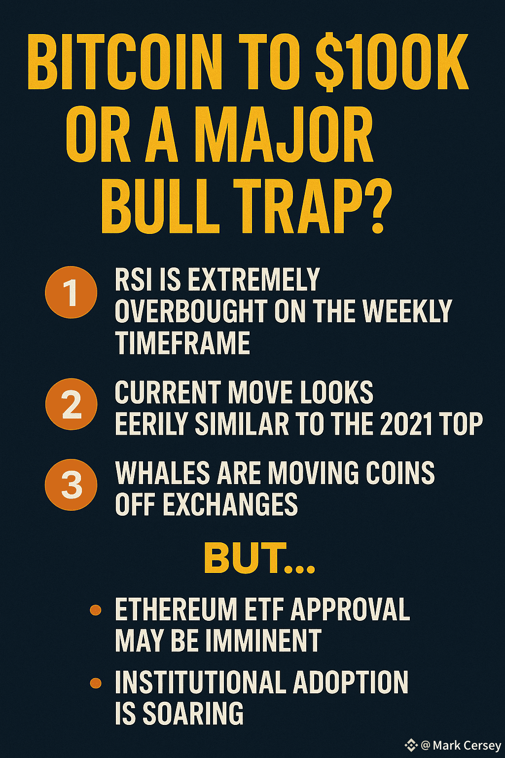 "Bitcoin to $100K or a Major Bull Trap? Here's What No One's | Mark ...