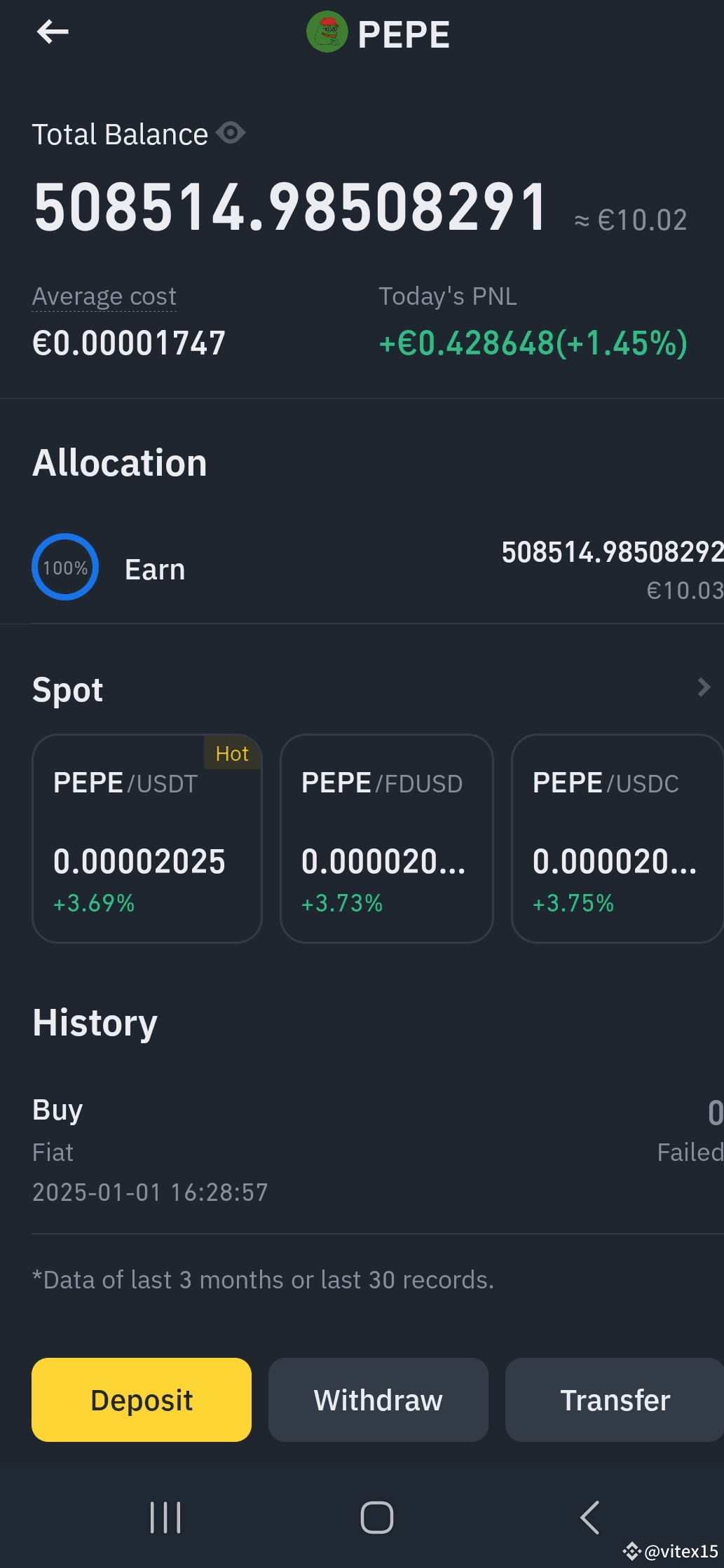 hi any one know why I can't do any with my pepe coins it's | vitex15 on ...