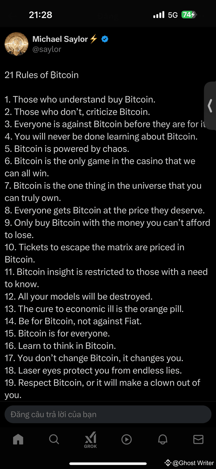 Michael Saylor⚡️- Founder of StrategyB shares 21 Rules of ₿i | Ghost Writer on Binance Square