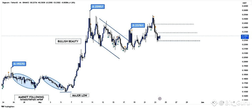 $DOGE is holding bullish structure after reclaiming from a m | Bit_Guru ...