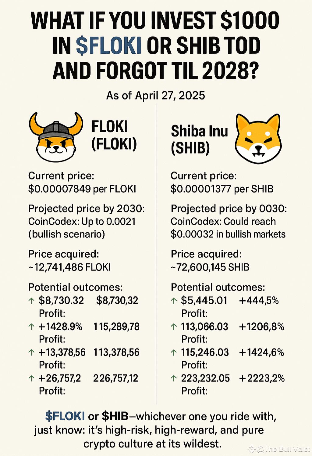 What If You Invested $1,000 in $FLOKI or $SHIB Today and For | The Bull Valet on Binance Square