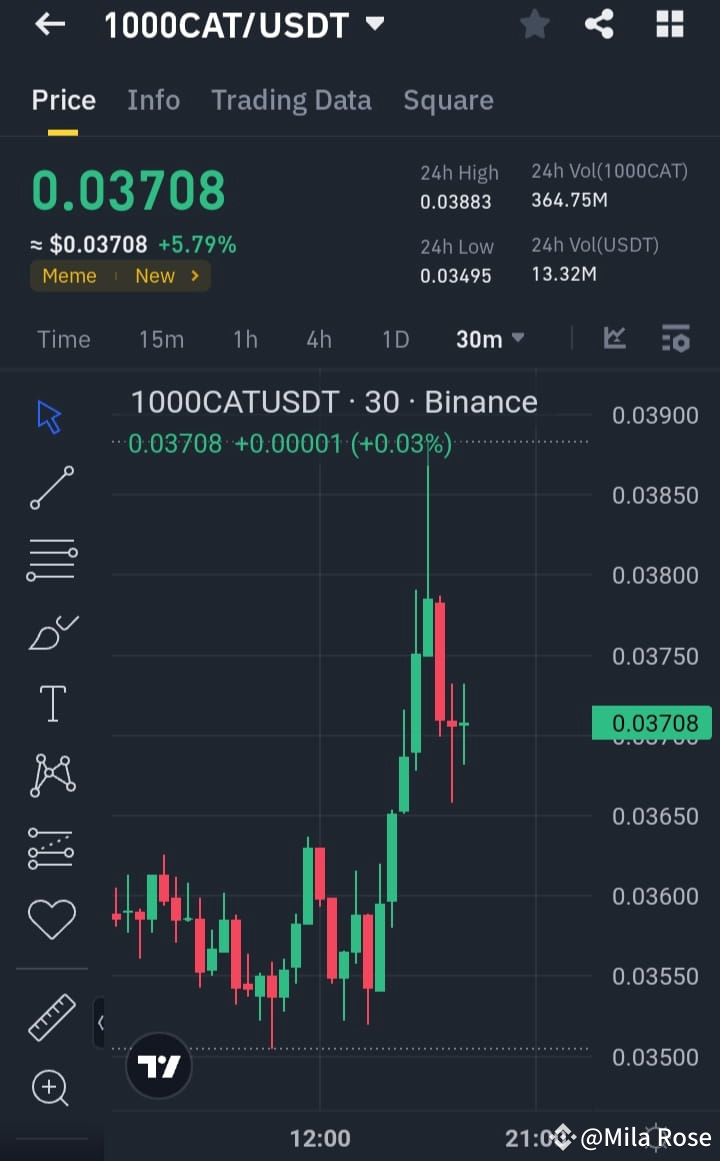 $1000CAT /USDT Strong Bull Run Outlook 💯 Ready For Potent | Mila Rose on Binance Square