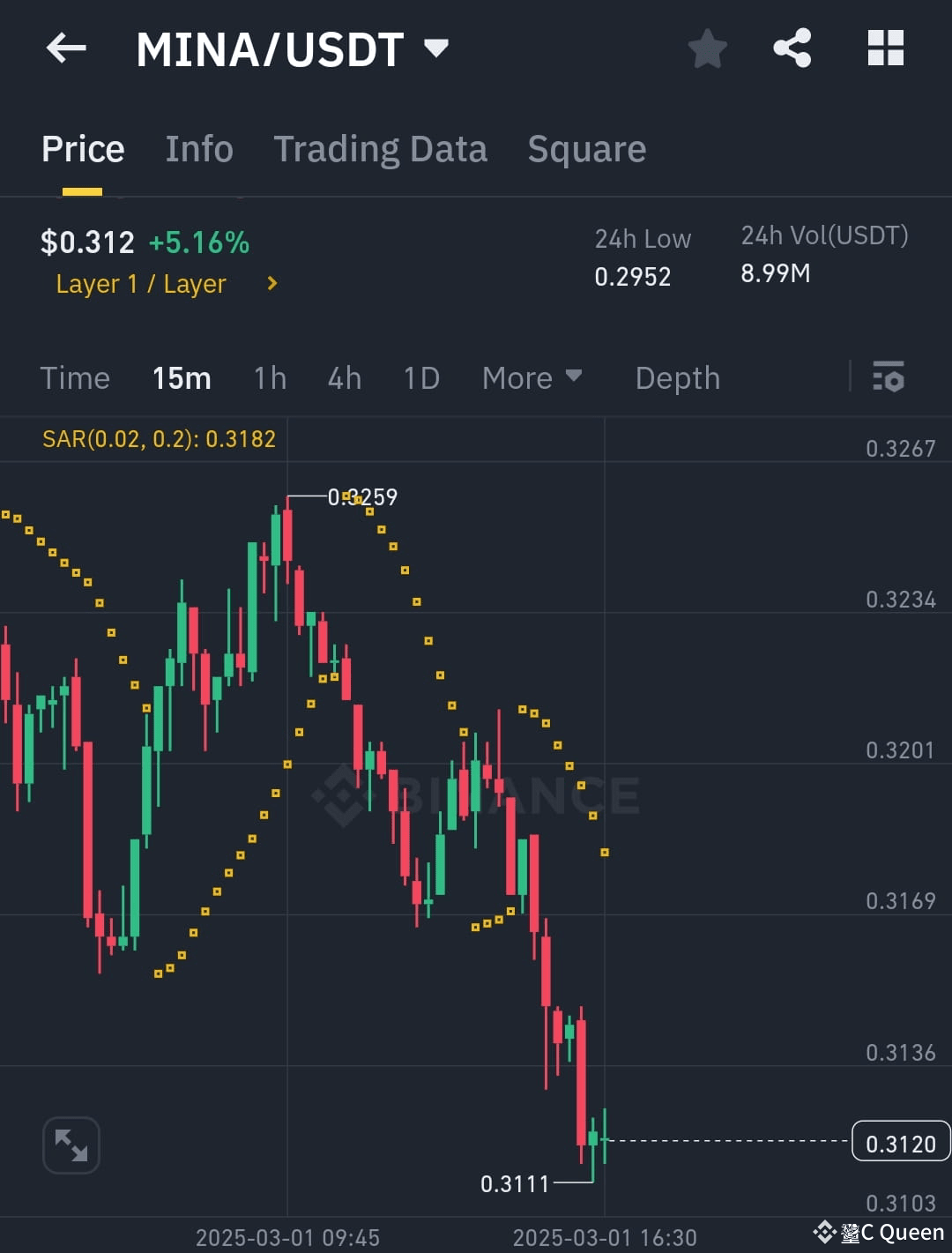 $MINA /USDT – ATTEMPTING TO STABILIZE AFTER DROP! $MINA i | C Queen on Binance Square