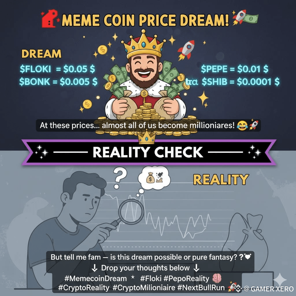 🚨 MEME COIN PRICE DREAM! 🎉💸 ——— 🫅 REALITY CHECK 🫅 ——— | GAMER XERO on ...