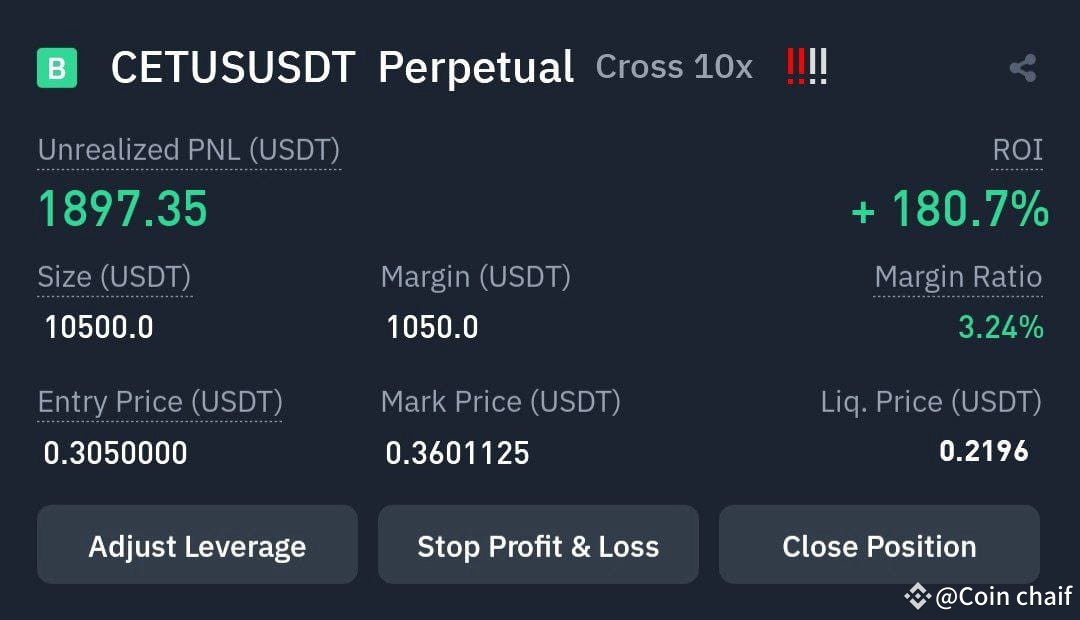 CETUS/USDT 2nd TARGET ACHIEVED PROFIT +180% | Coin chaif on Binance Square