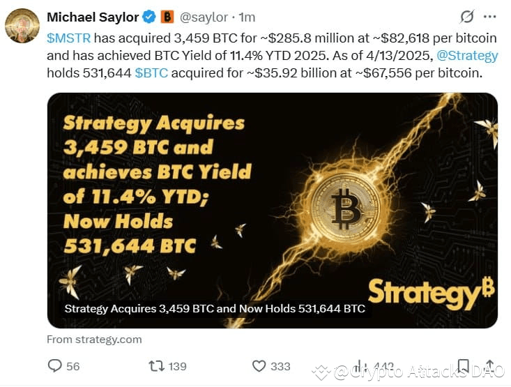 🚨 #Breaking MICHAEL SAYLOR'S STRATEGY BUYS OVER 3,400 #B | Crypto Attacks DAO on Binance Square