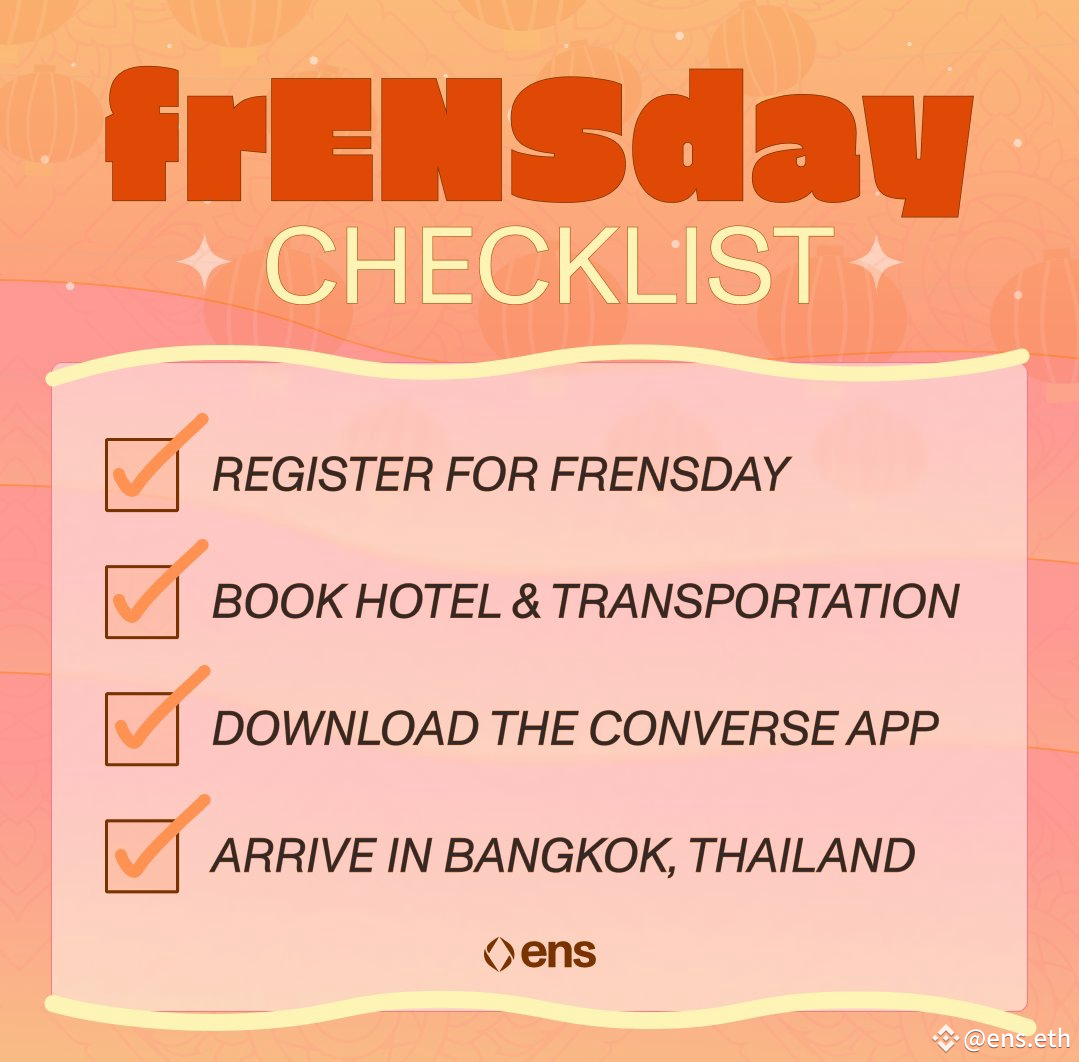 frENSday kicks off tomorrow at 9:30am (local Bangkok time)! | ens.eth on Binance Square