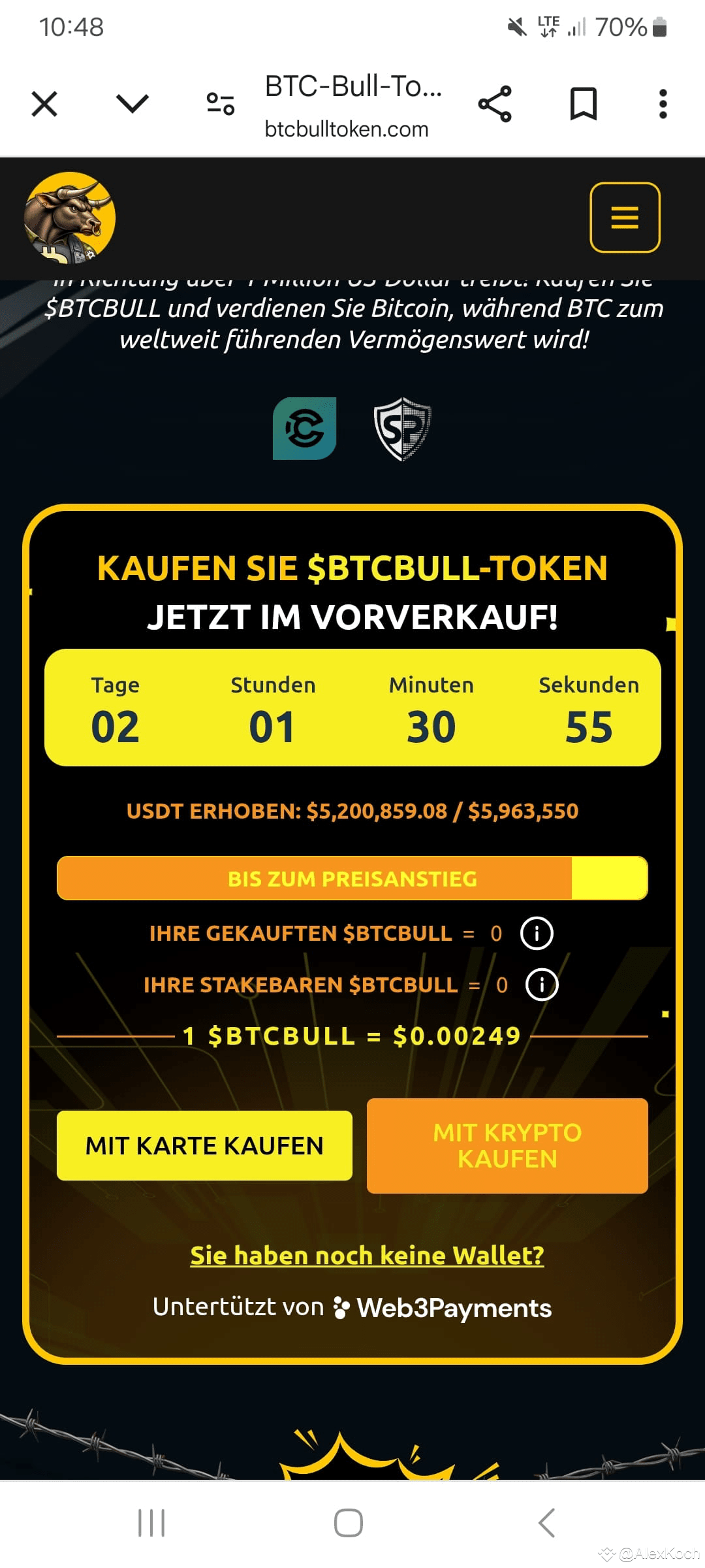 $BTC Buy the BTC Bull Token now! It is currently in presale | AlexKoch ...