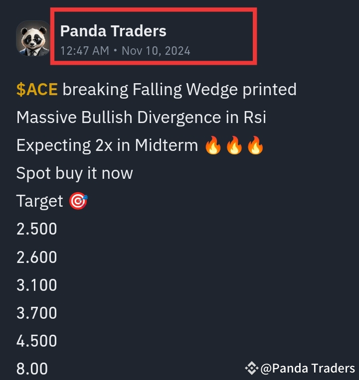$ACE running in profit 💰💰 I told you guys that $ACE is go | Panda Traders on Binance Square