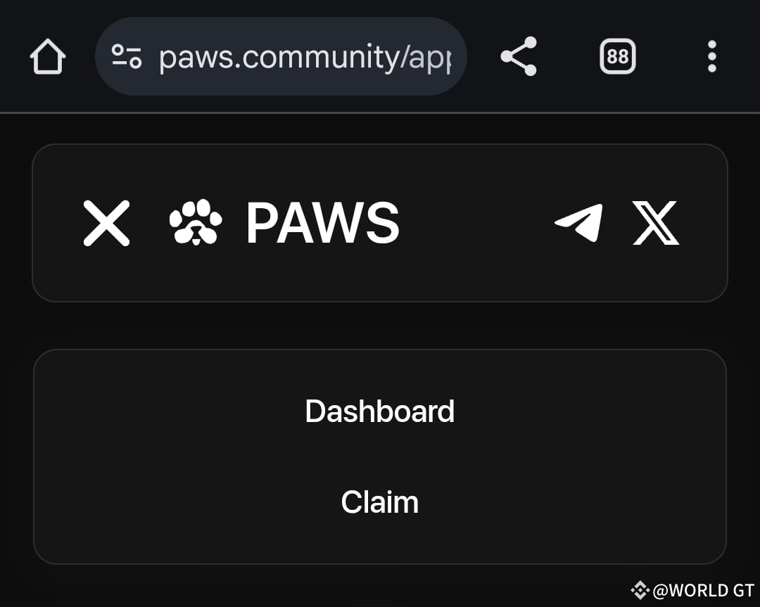 $PAWS claim dashboard is ready. You can see the claim featu | WORLD GT on Binance Square