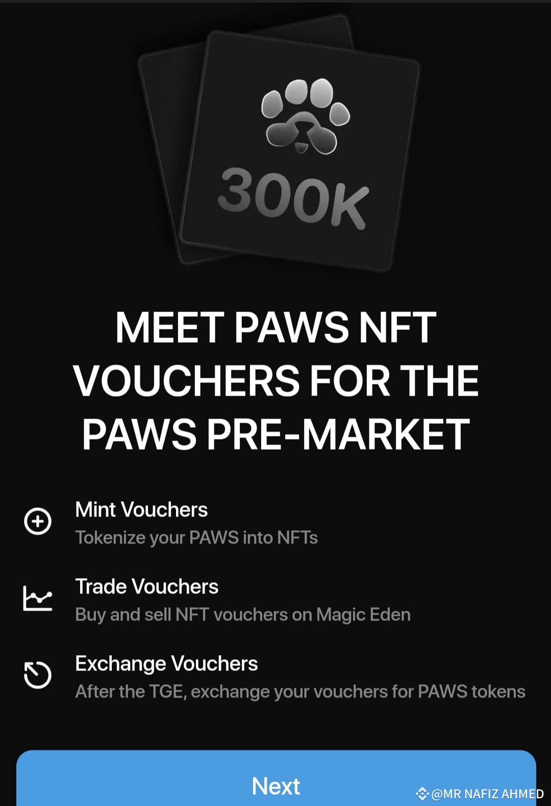 🐾 Paws has launched a pre-market NFT Voucher. Minting a PA | MR NAFIZ ...