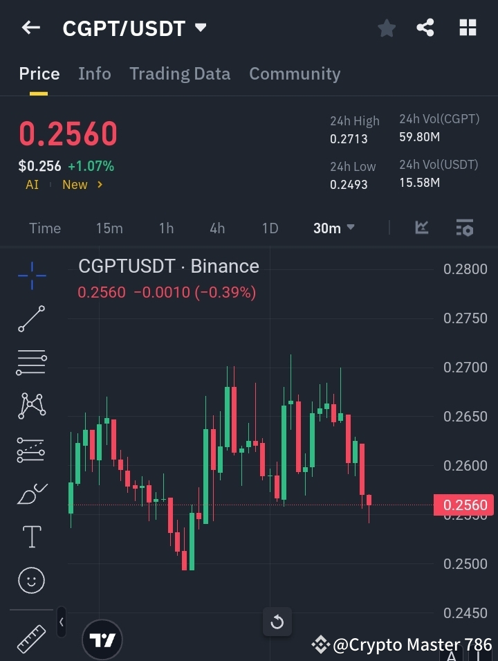 $CGPT /USDT Short Trade Setup 🔥💯 Current Price: $0.2560 | Crypto Master 786 on Binance Square