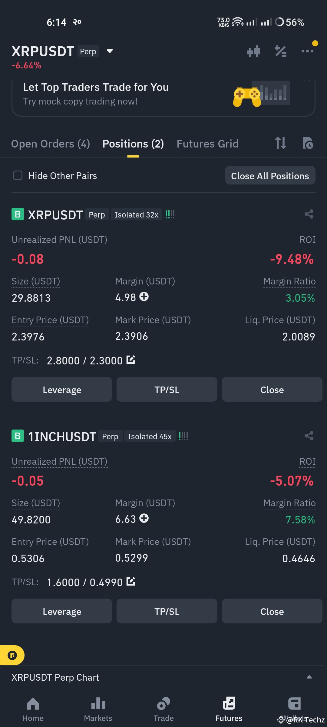 #BinanceFutureTrading $XRP $1INCH close or hold tell me exp | RK Techz on Binance Square