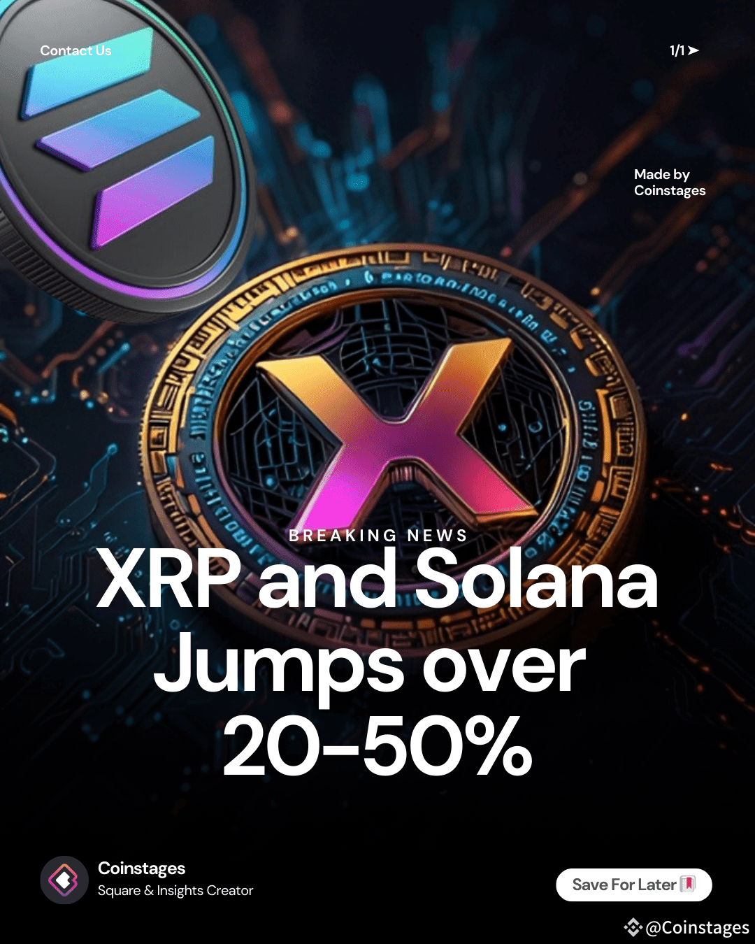 🔥XRP and Solana Steal the Show with 20-50% Jumps! While Bi | Coinstages on Binance Square