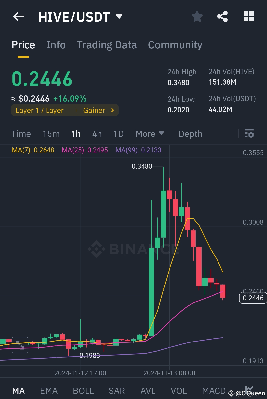 🚀 $HIVE /USDT Surges by 16% – Layer 1 Gainer to Watch! 🌐 | C Queen on Binance Square
