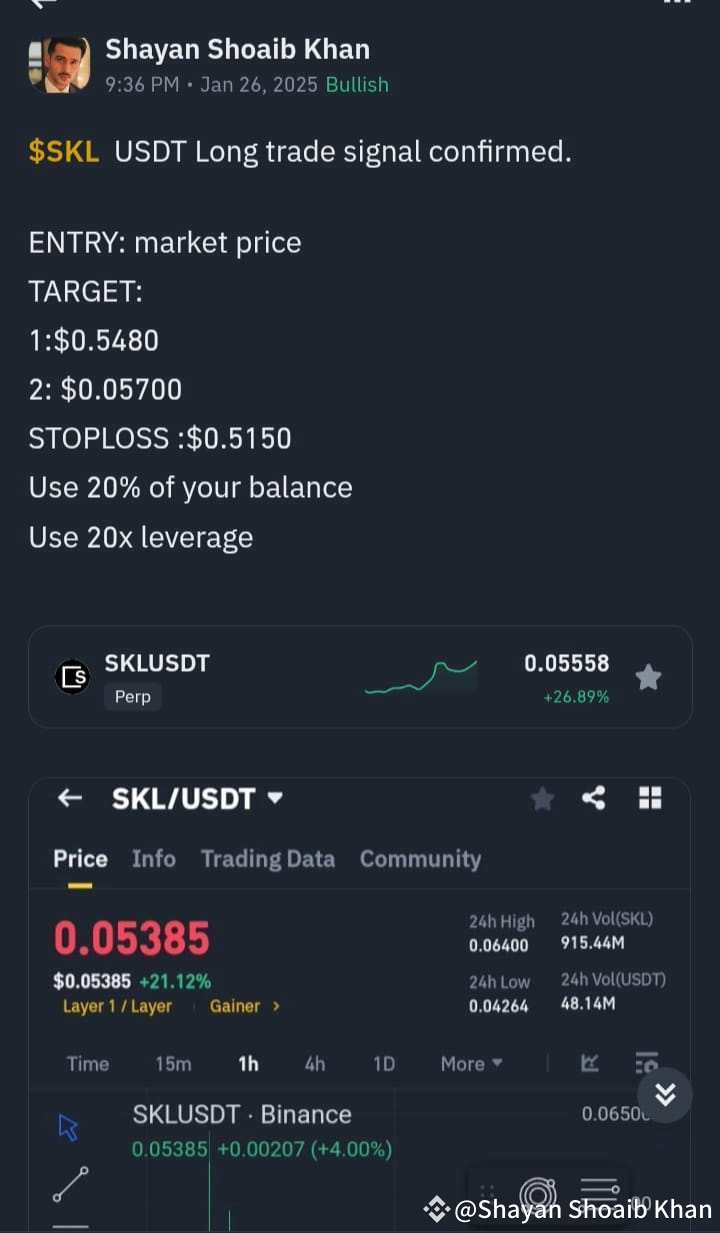 $SKL USDT Our first target Achieved, SEE THE PROOF BELOW👇👇 | ENGINEER ...
